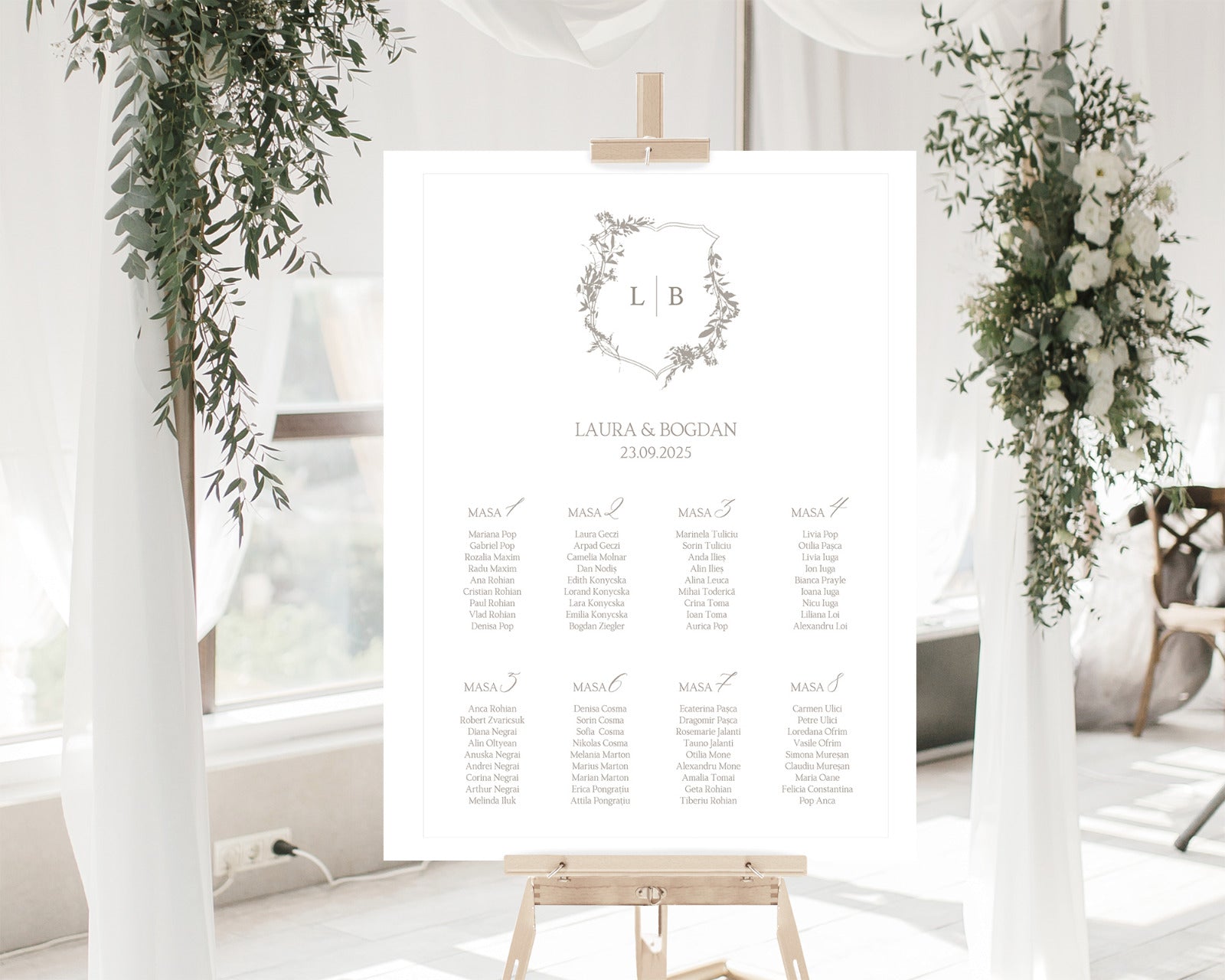 Plan Așezare Mese Design Prestabilit – Nuntă | DiandraEvents - DIANDRA ...