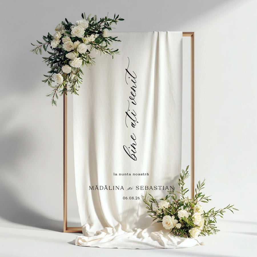 Panou Bun Venit Nuntă personalizat pe pânză | Diandra Events - DIANDRA ...